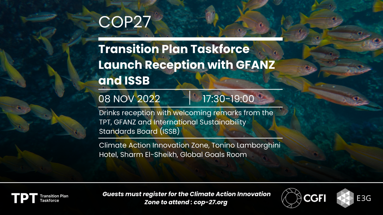 Transition Plan Taskforce Launch Reception with GFANZ and ISSB - UK ...