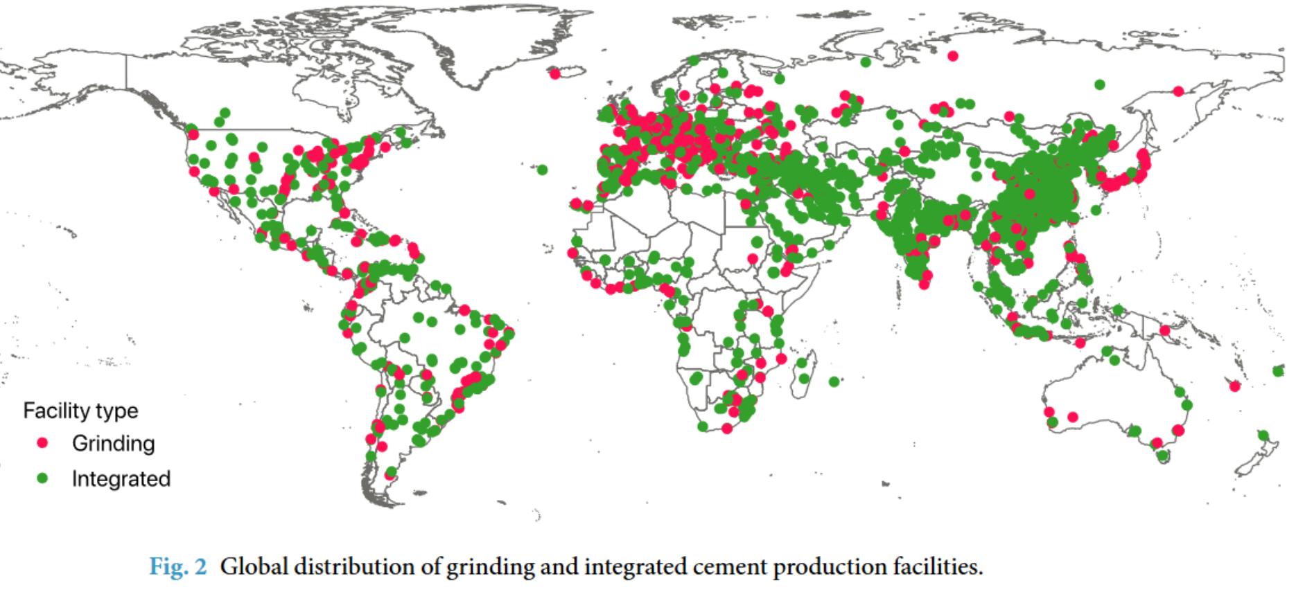 Global database of cement production assets and upstream suppliers ...